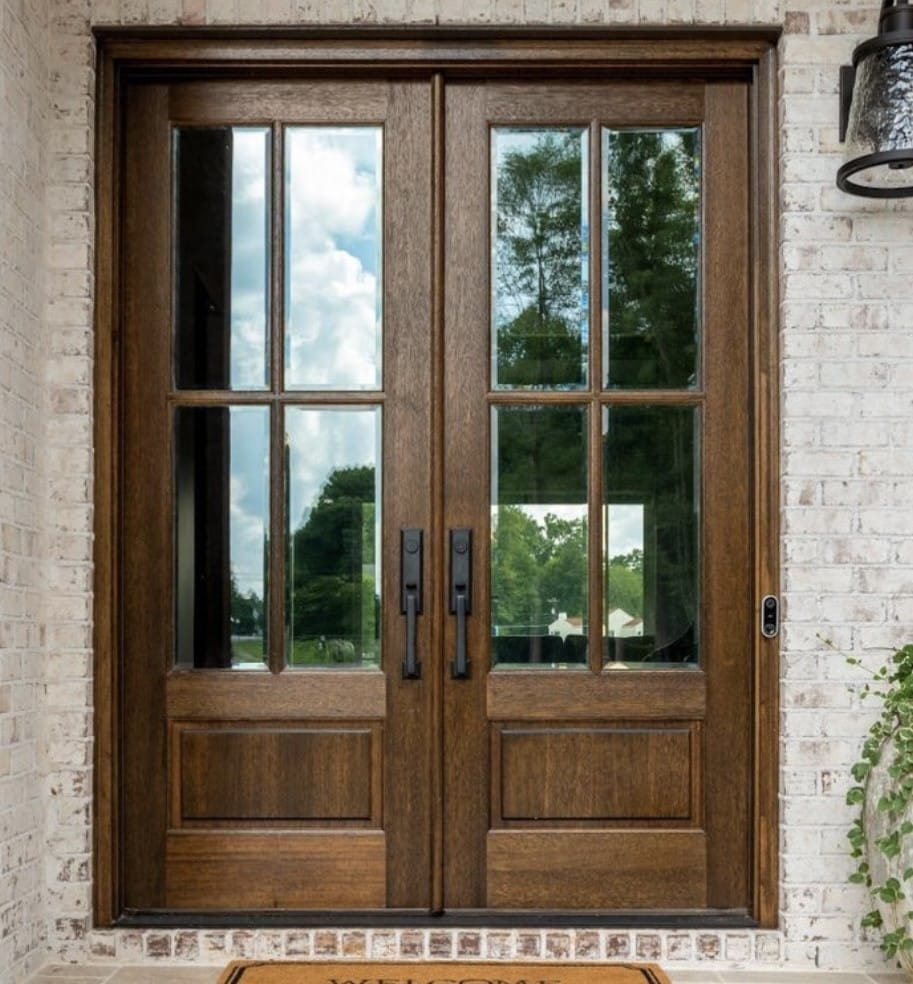 Custom Bevel Glass Doors - Amish Custom Doors
